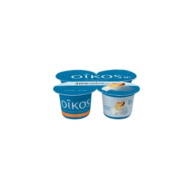 OIKOS 0% Greek Yogurt 30% Less Sugar Blended Peach Flavor 4*100g ...
